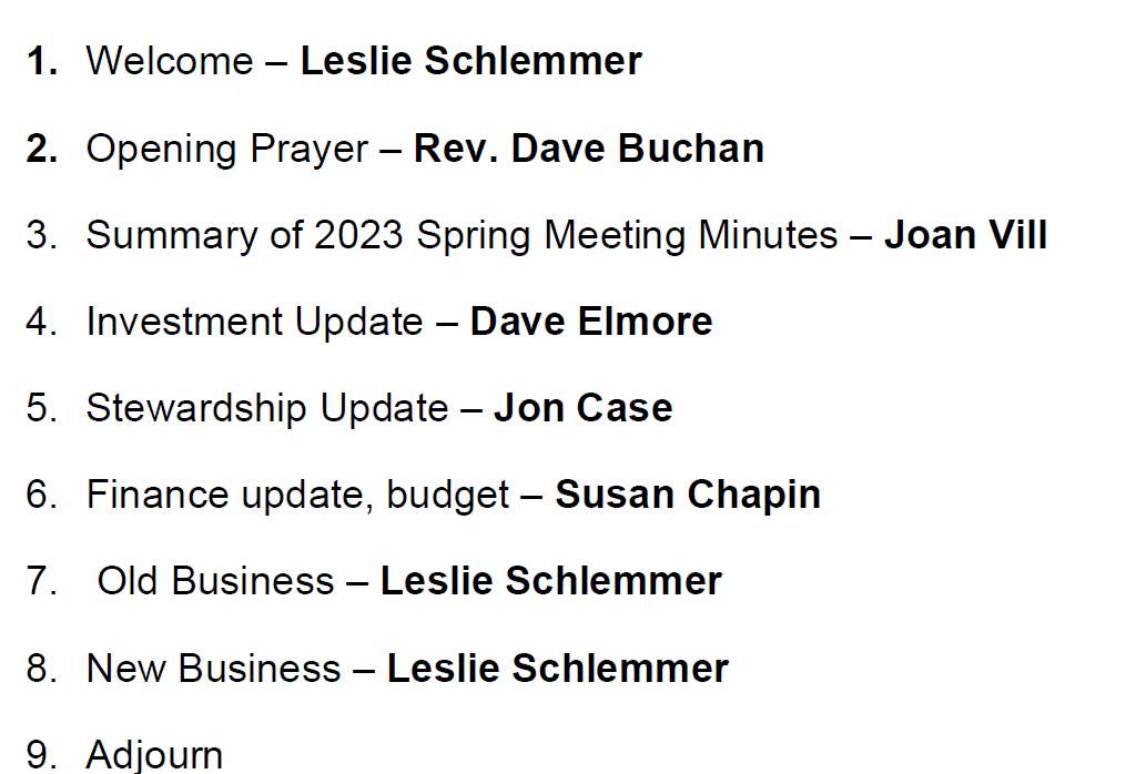 Fall Meeting – First Congregational Church United Church of Christ